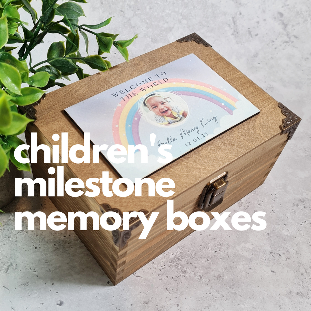 Personalised Memorial Photo Keepsake Box - Funeral Remembrance - Famil ...