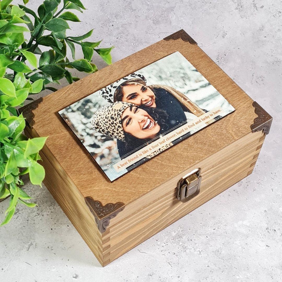 Personalised Photo Memory Boxes I Wooden Keepsake Gift I Small & Large ...