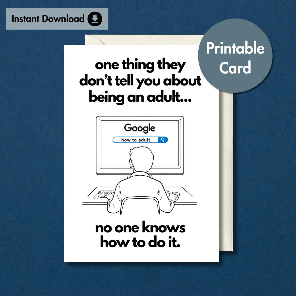 18th Birthday Card Printable | How to Adult Funny Card | Instant Downl ...
