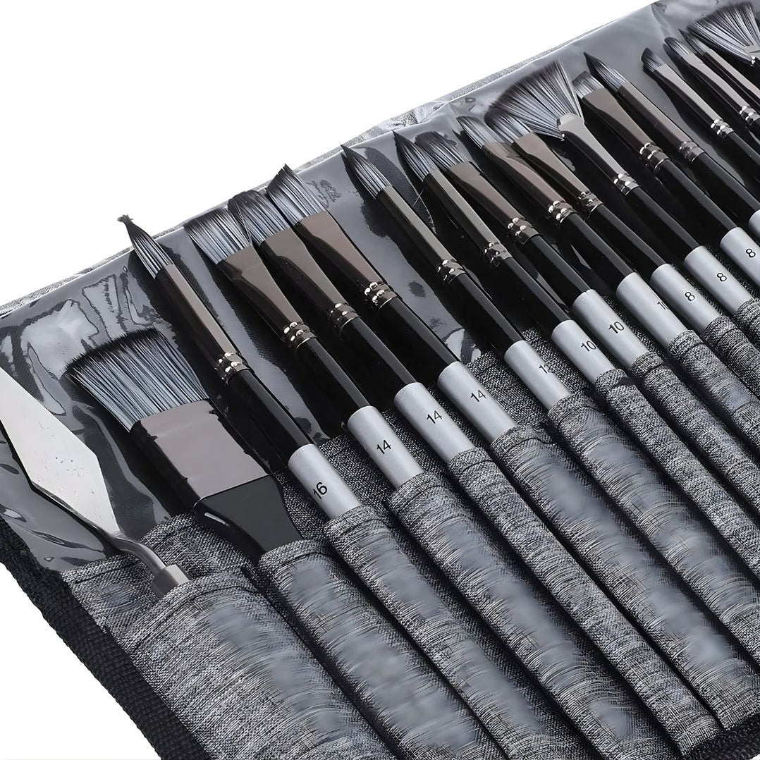 Personalised Paint Brush Set | 24pc Watercolour & Oil Brushes with ...