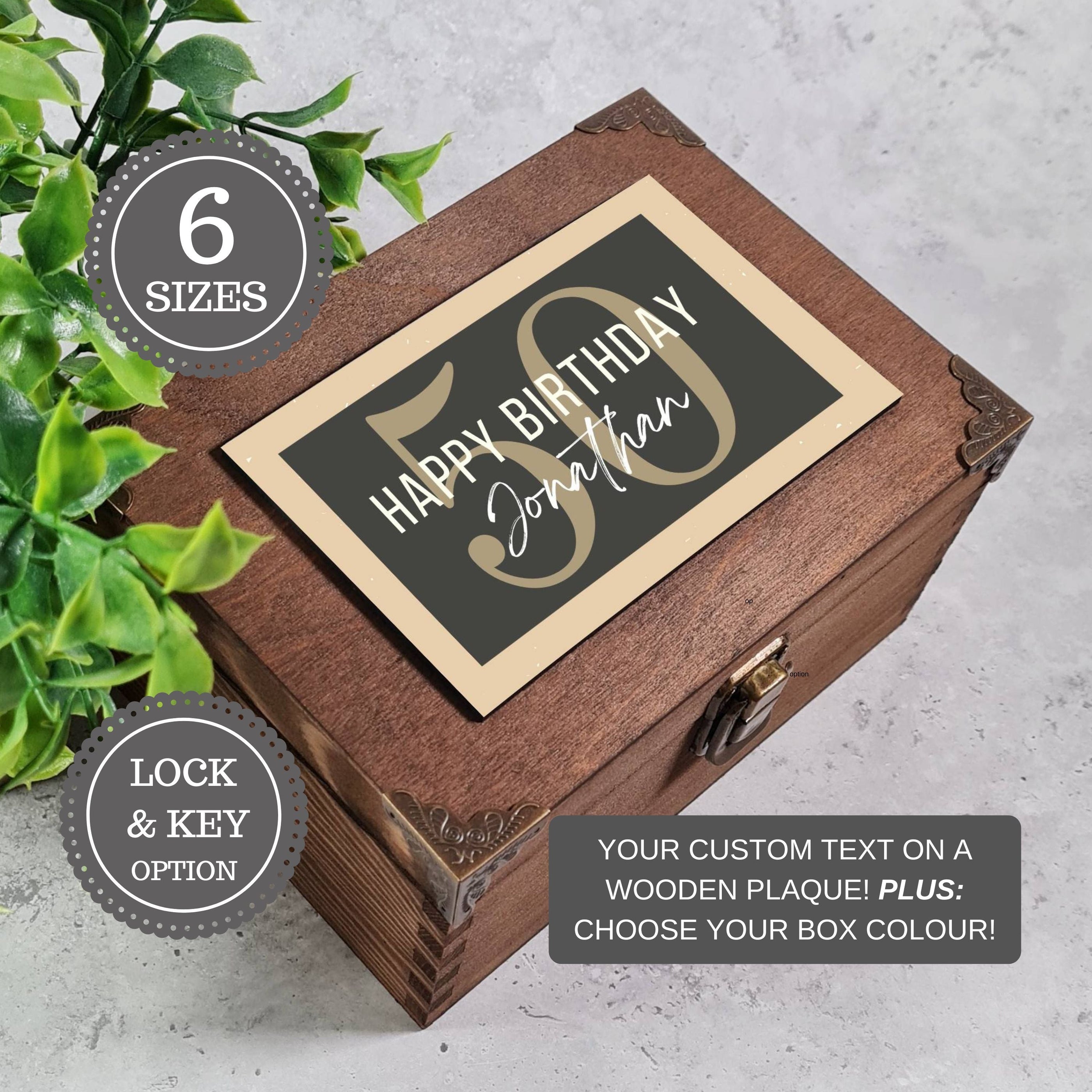 50th Birthday Keepsake Box | Personalised Memory Box Milestone Gift ...