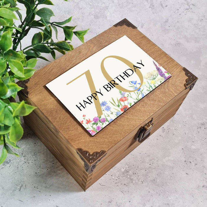 70th Birthday Keepsake Box | Personalised Memory Box Milestone Gift ...