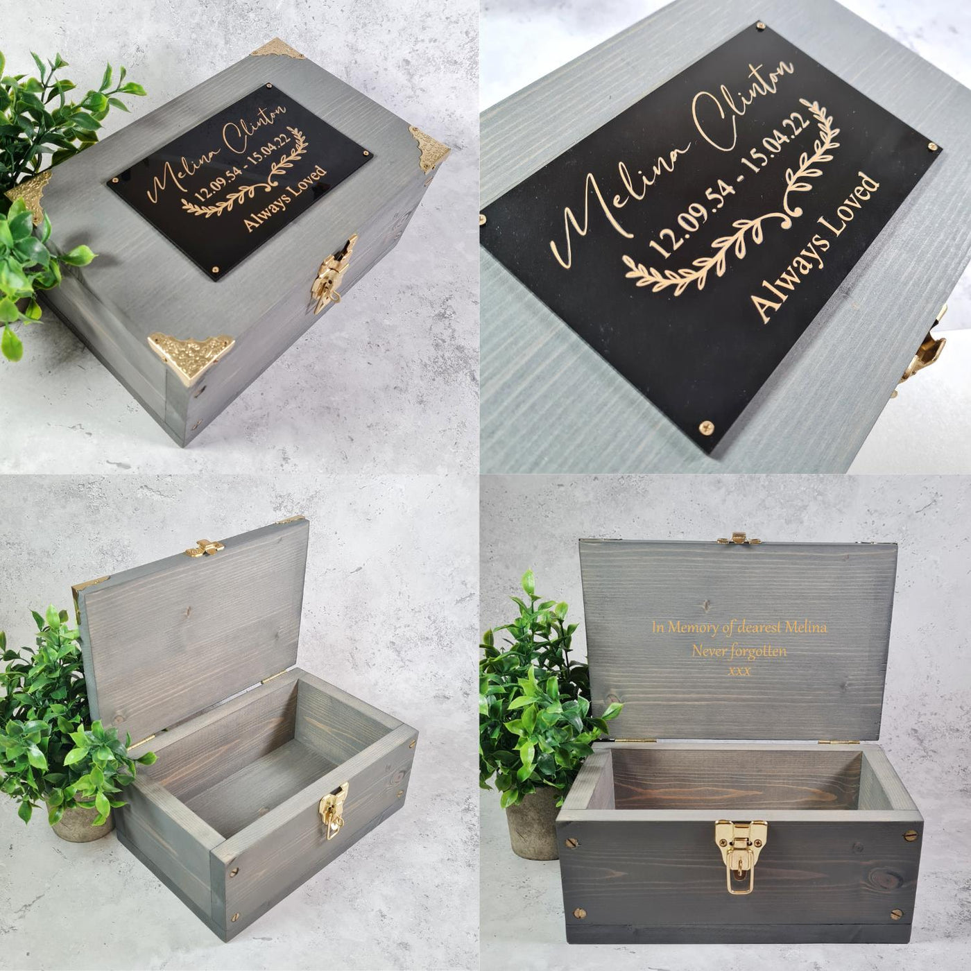 Bereavement Memory Box - Personalised Wooden Memorial Keepsake Box ...