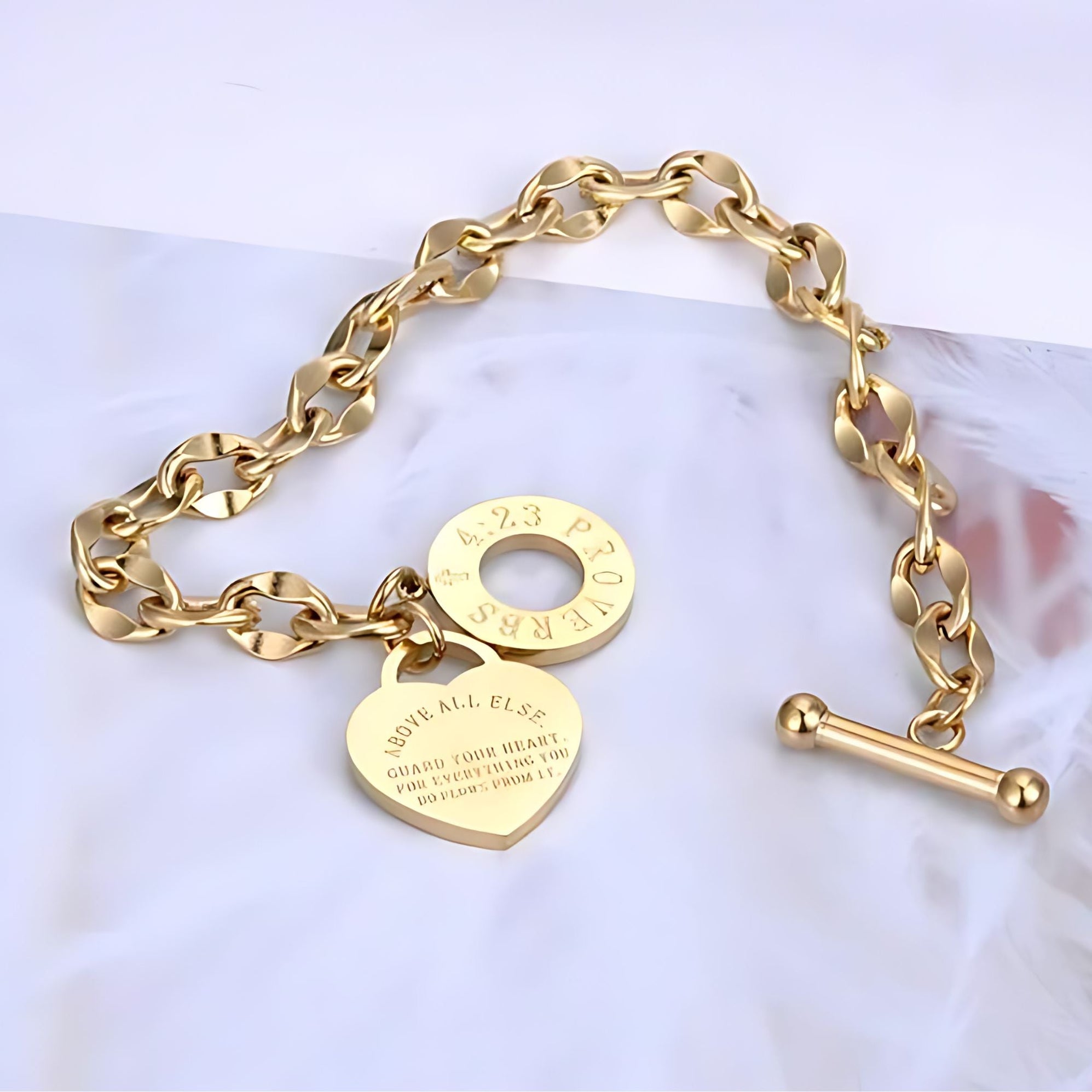Bible Proverb Heart Charm Bracelet | Christian Communion Gift for Her ...