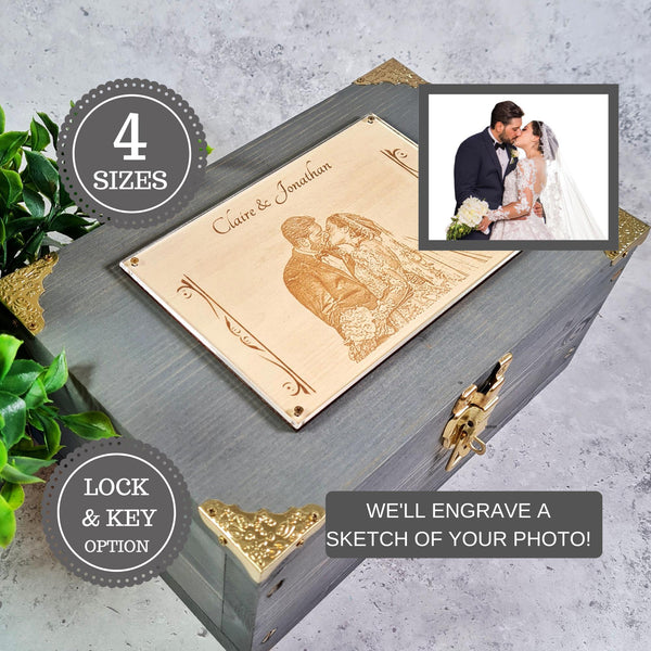 Couples Photo Memory Box - Personalised 5th Wedding Anniversary Gift ...