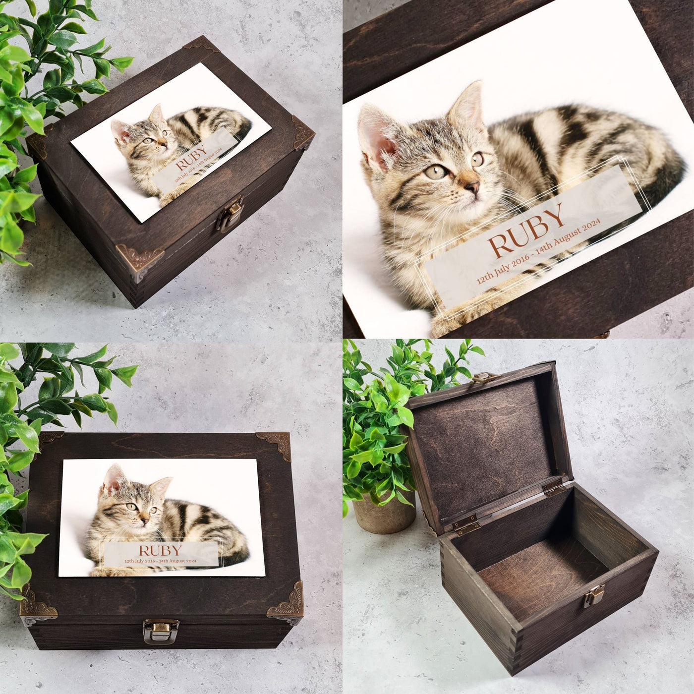 Personalised Cat Memory Box | Custom Pet Tribute with Photo & Name ...