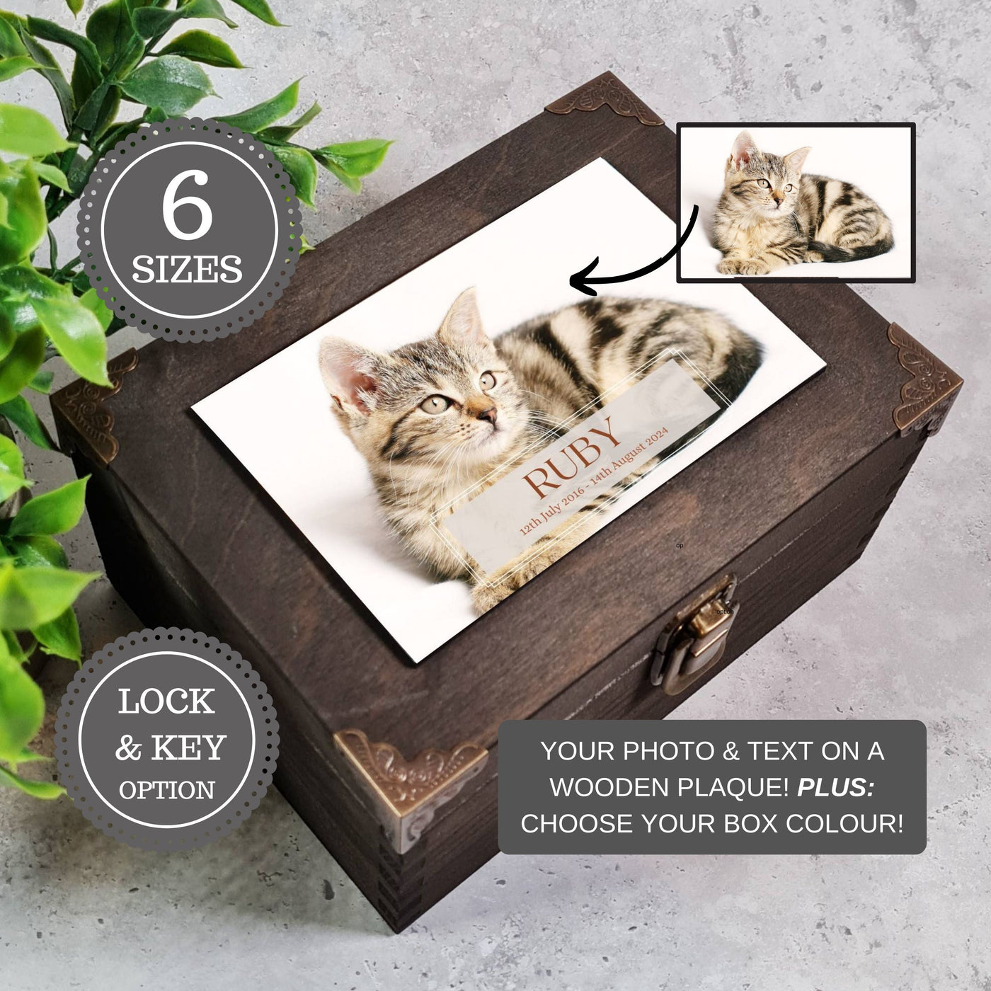 Personalised Cat Memory Box | Custom Pet Tribute with Photo & Name ...