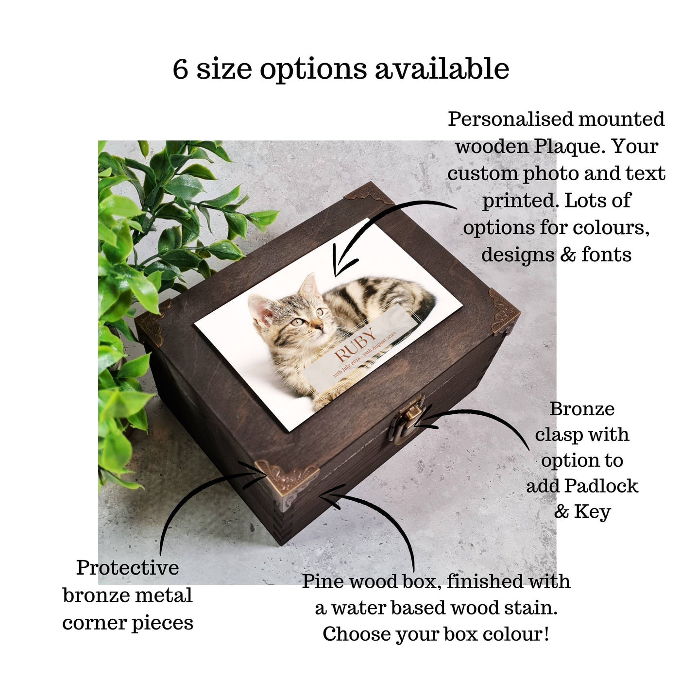 Personalised Cat Memory Box | Custom Pet Tribute with Photo & Name ...