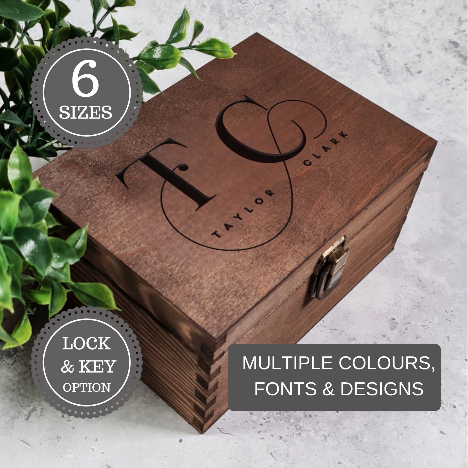 Custom Logo Wood Box for Events, Shops, and Corporate Gifts | 6 Sizes ...