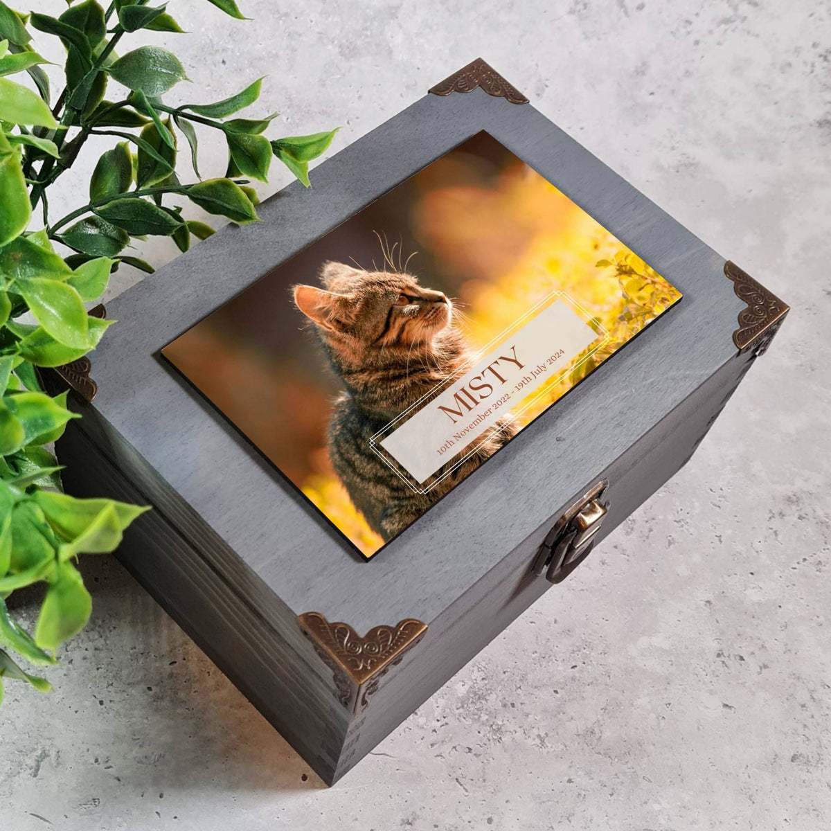 Personalised Cat Photo Keepsake Box | Animal Ashes Bereavement Memory ...