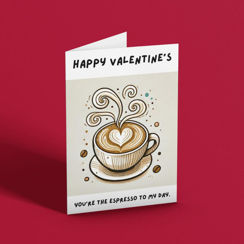 Cute Coffee Printable Valentine's Card | Instant Download Print Gift ...
