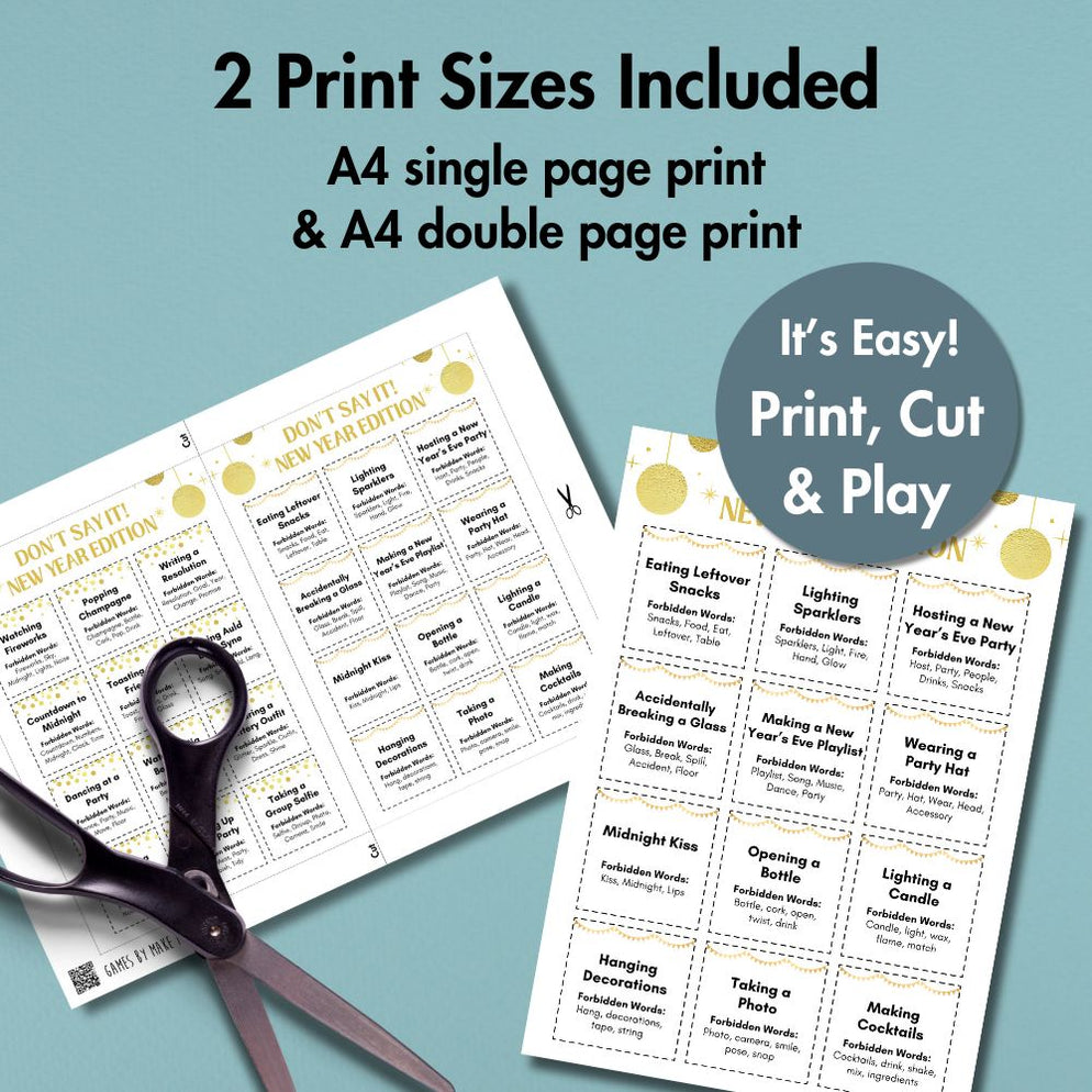 Don’t Say It! New Year Edition | Printable New Year's Eve Party Game ...