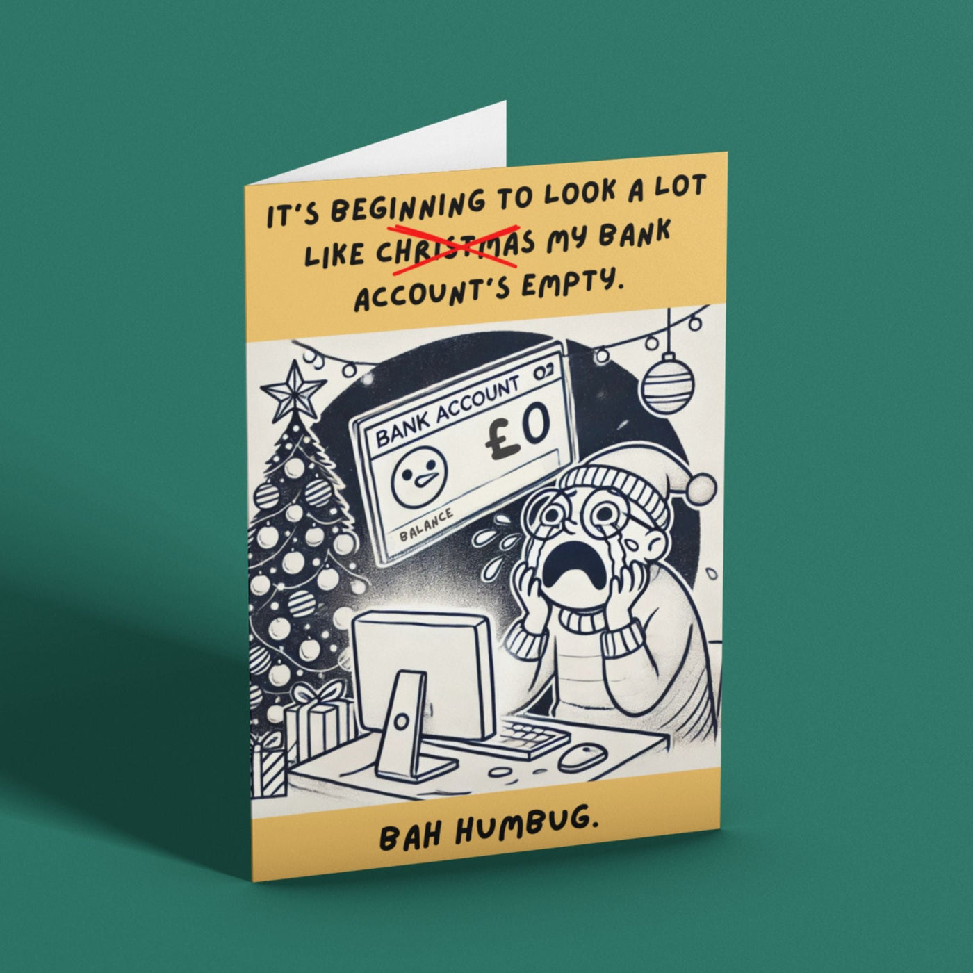 Empty Bank Account Christmas Card | Funny Printable Broke Xmas Card ...