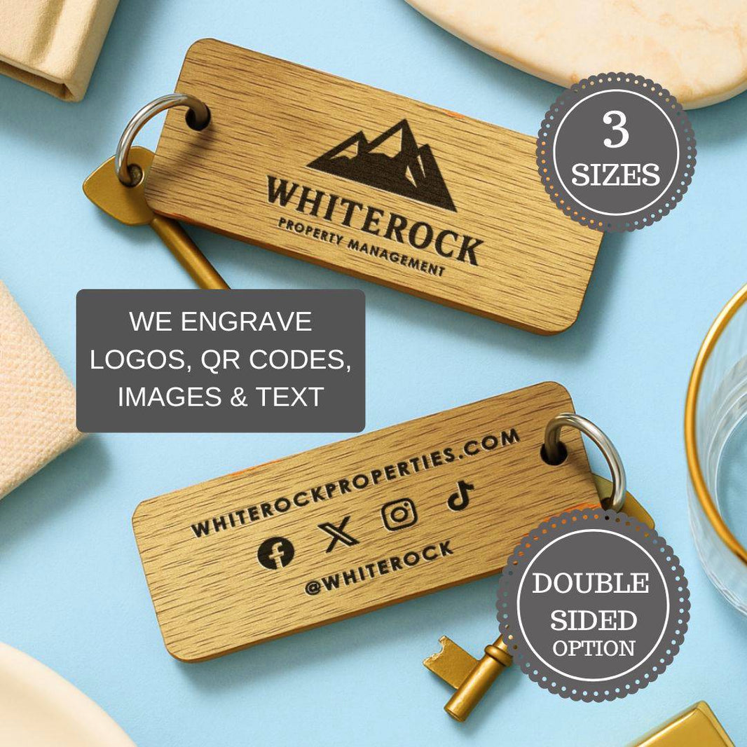 Custom Business & Hospitality Keyrings | Engraved Logo & Text Keychain ...