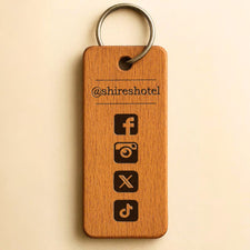 Engraved Hotel Room Number Wood Keyring I Logo Keychain I Make Memento