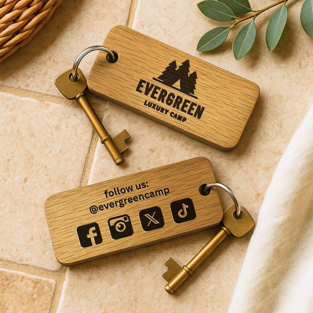 Oak wood keyrings I Personalised Keyring I Make Memento