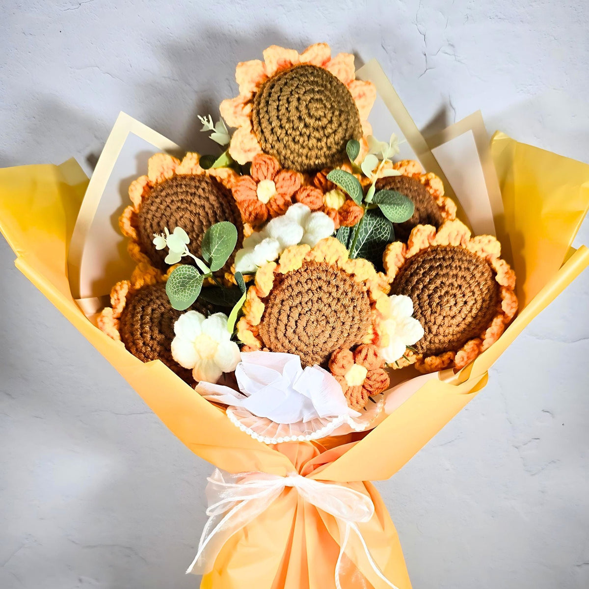 Everlasting Crochet Sunflower Bouquet | Handmade Flower Gift for Her ...