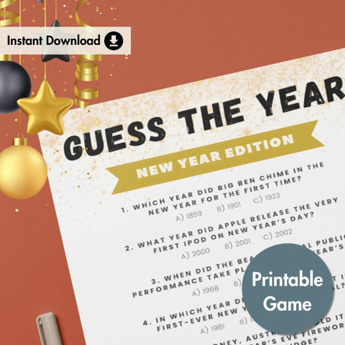 Guess The Year Quiz | Instant Download Fun Game | NYE Party Activity ...