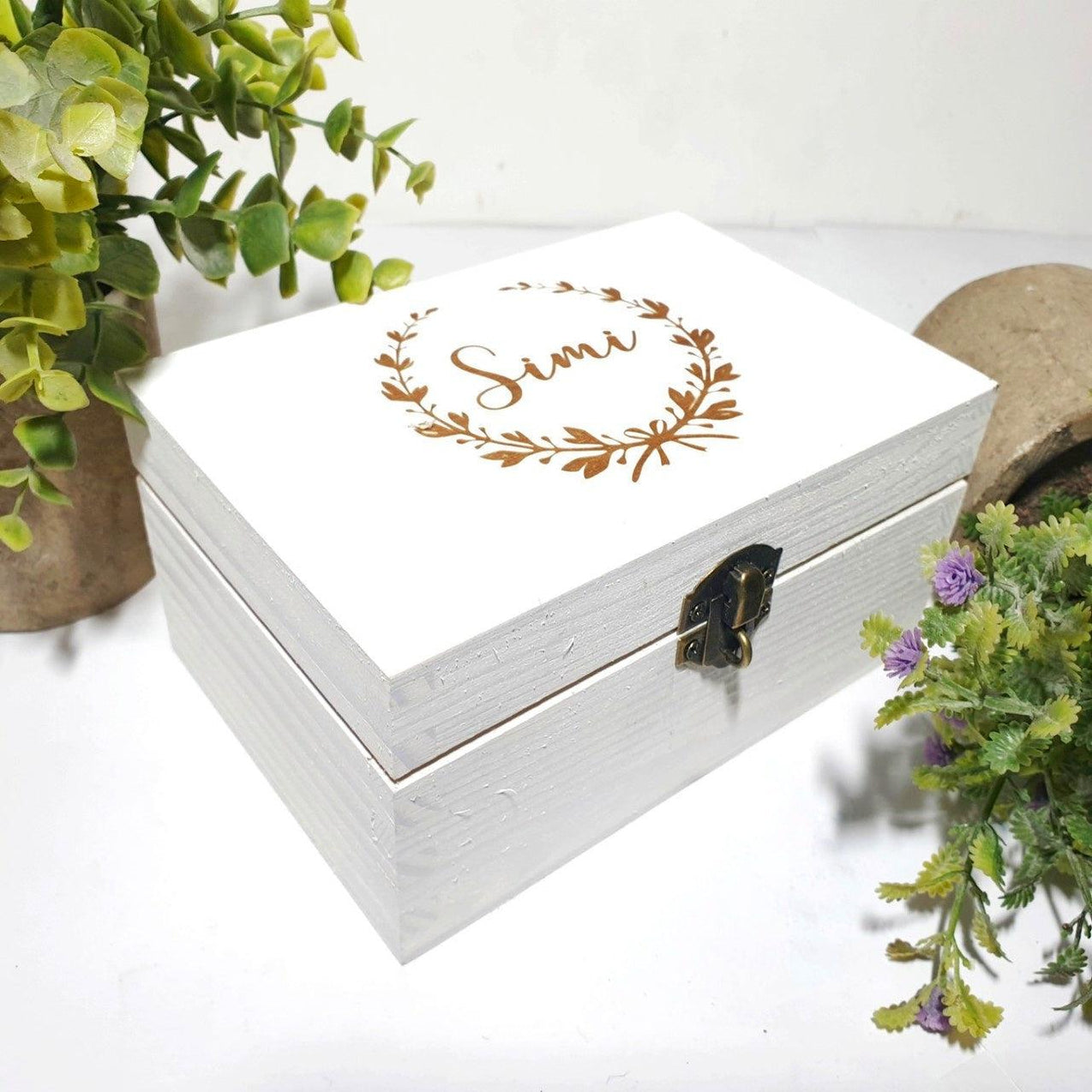 Large Wedding Keepsake Box With Lock I Engraved Bridal Memory Storage ...