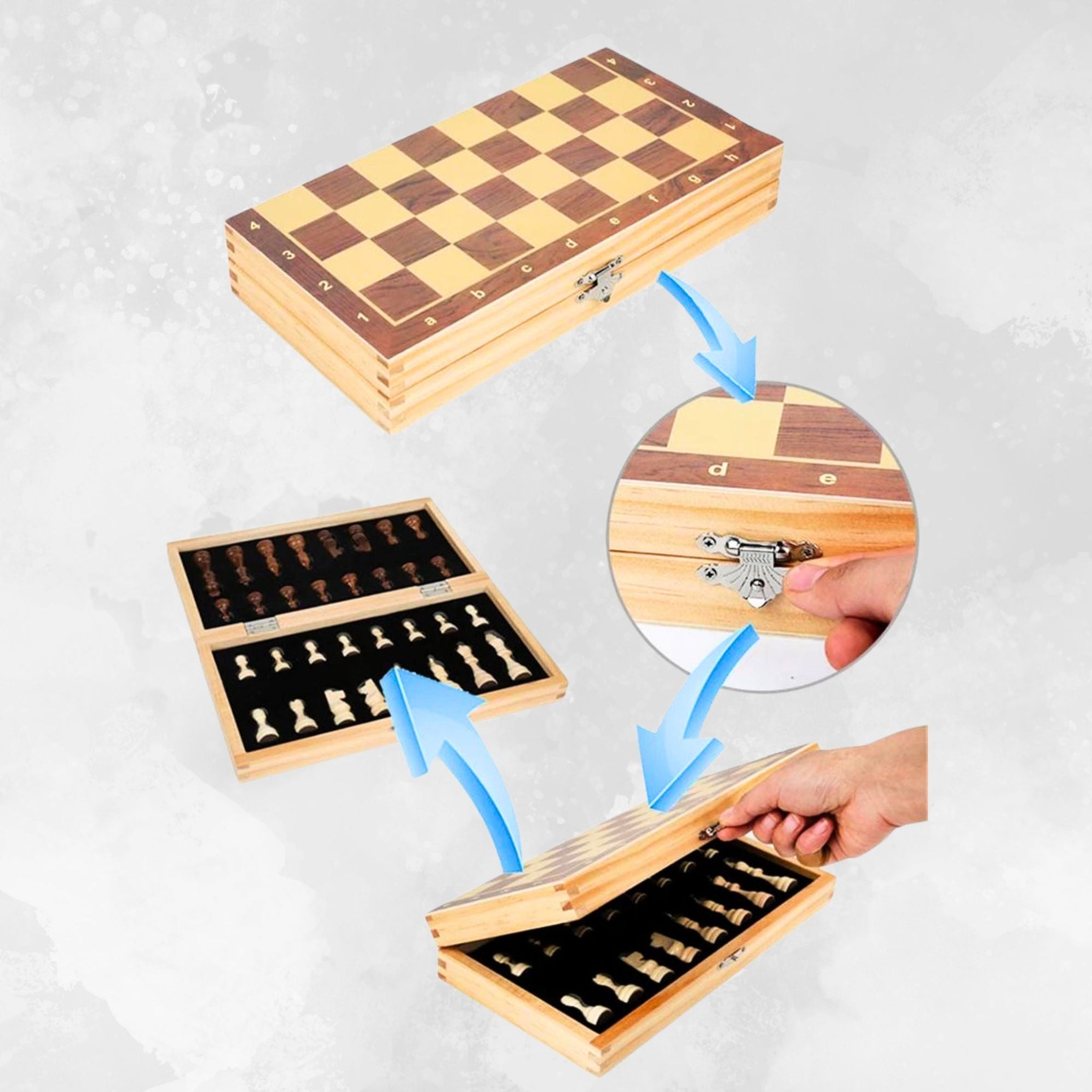 Luxury Wood Chess Set - Foldable Magnetic Game Set | Gift for All Ages ...