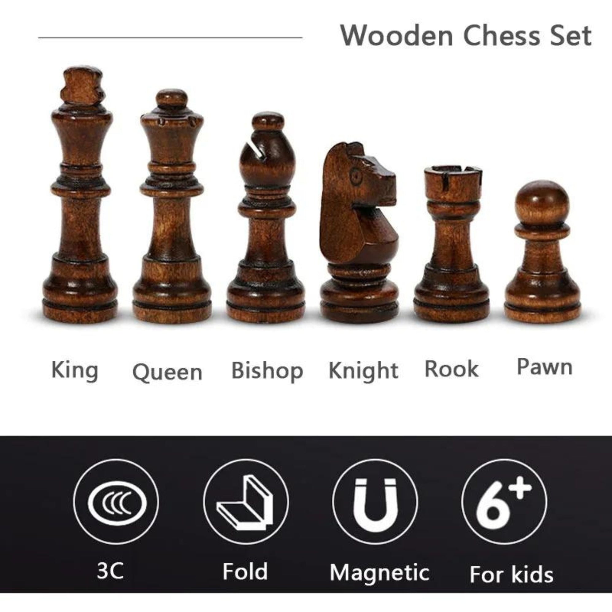 Luxury Wood Chess Set - Foldable Magnetic Game Set | Gift for All Ages ...