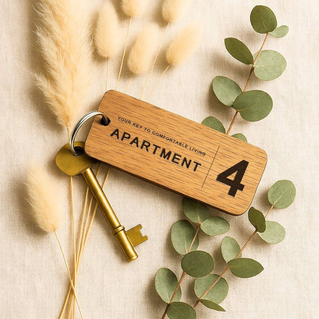 Luxury Wood Keyrings for Property Managers & Estate Agents | Add Logo ...