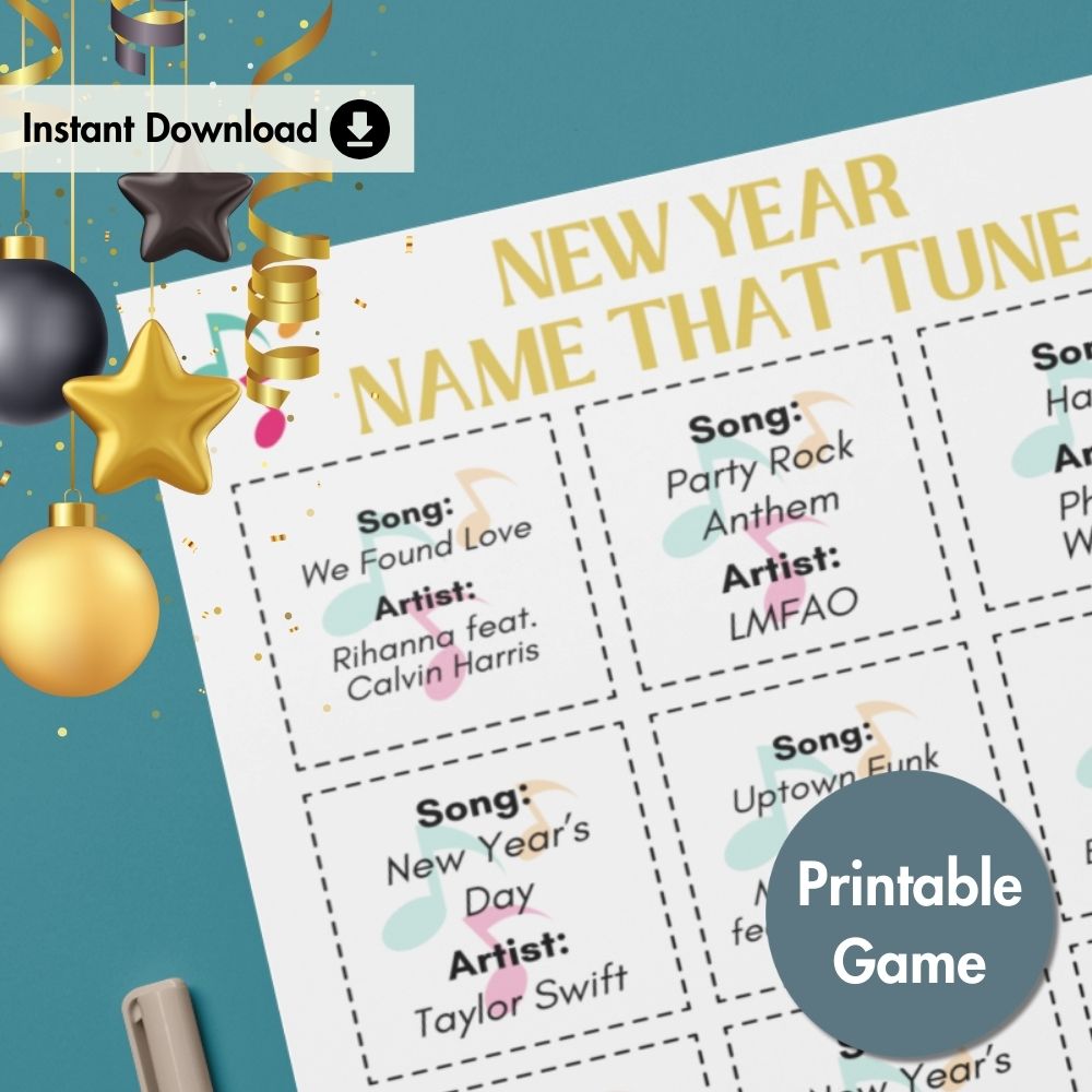 Name That Tune New Year Printable Game | Instant Download Party Fun ...