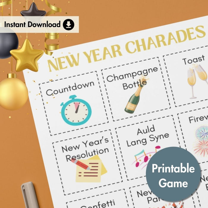 New Year Charades Family Game | Fun Printable Party Instant Download ...
