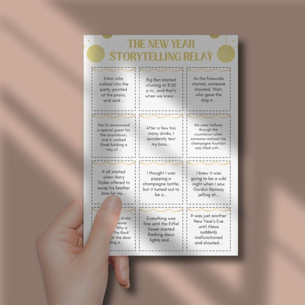 New Year Storytelling Relay Game | Printable Party Fun for All Ages ...