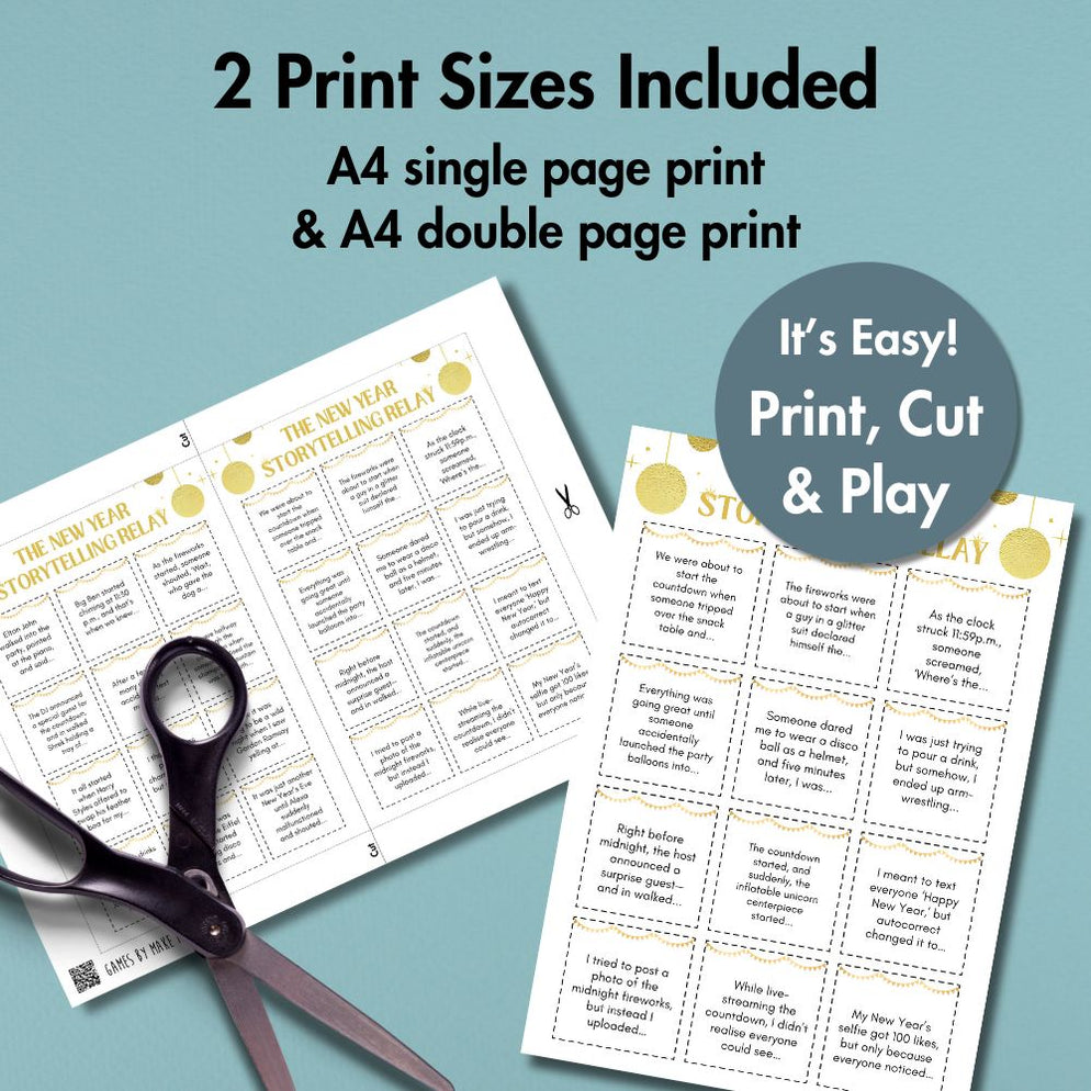 New Year Storytelling Relay Game | Printable Party Fun for All Ages ...
