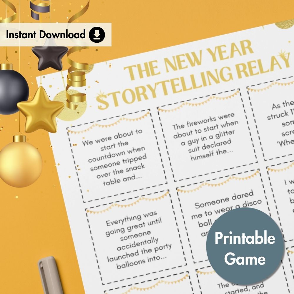 New Year Storytelling Relay Game | Printable Party Fun for All Ages ...