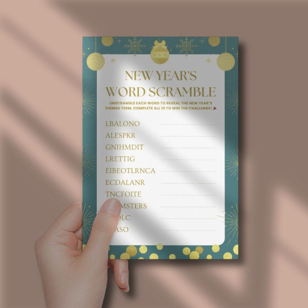 New Year's Word Scramble Activity Sheet | Instant Printable All Ages ...