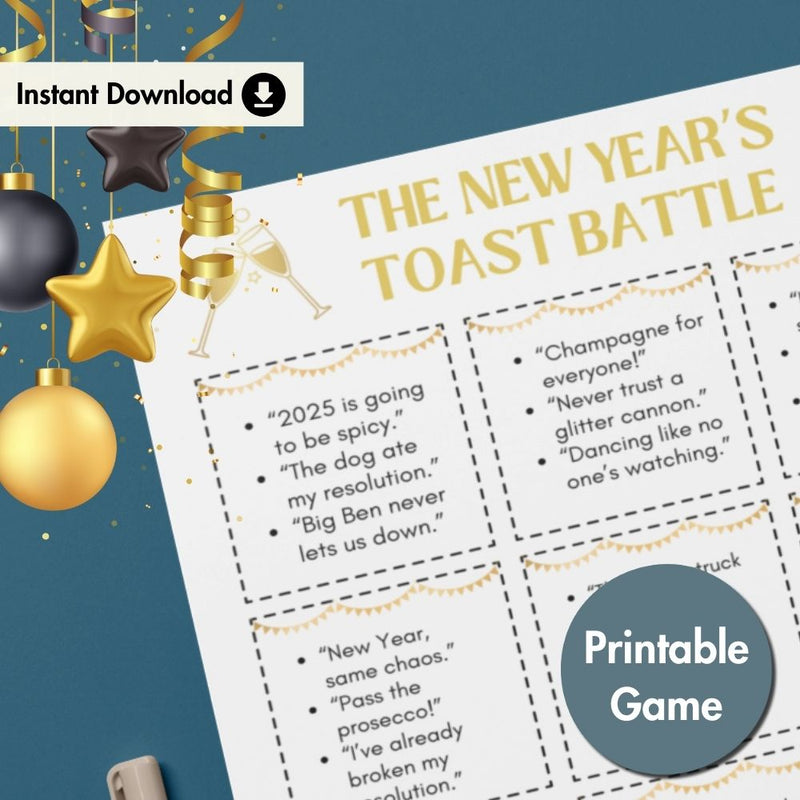 New Year's Toast Battle Game | Printable Party Activity for All Ages ...