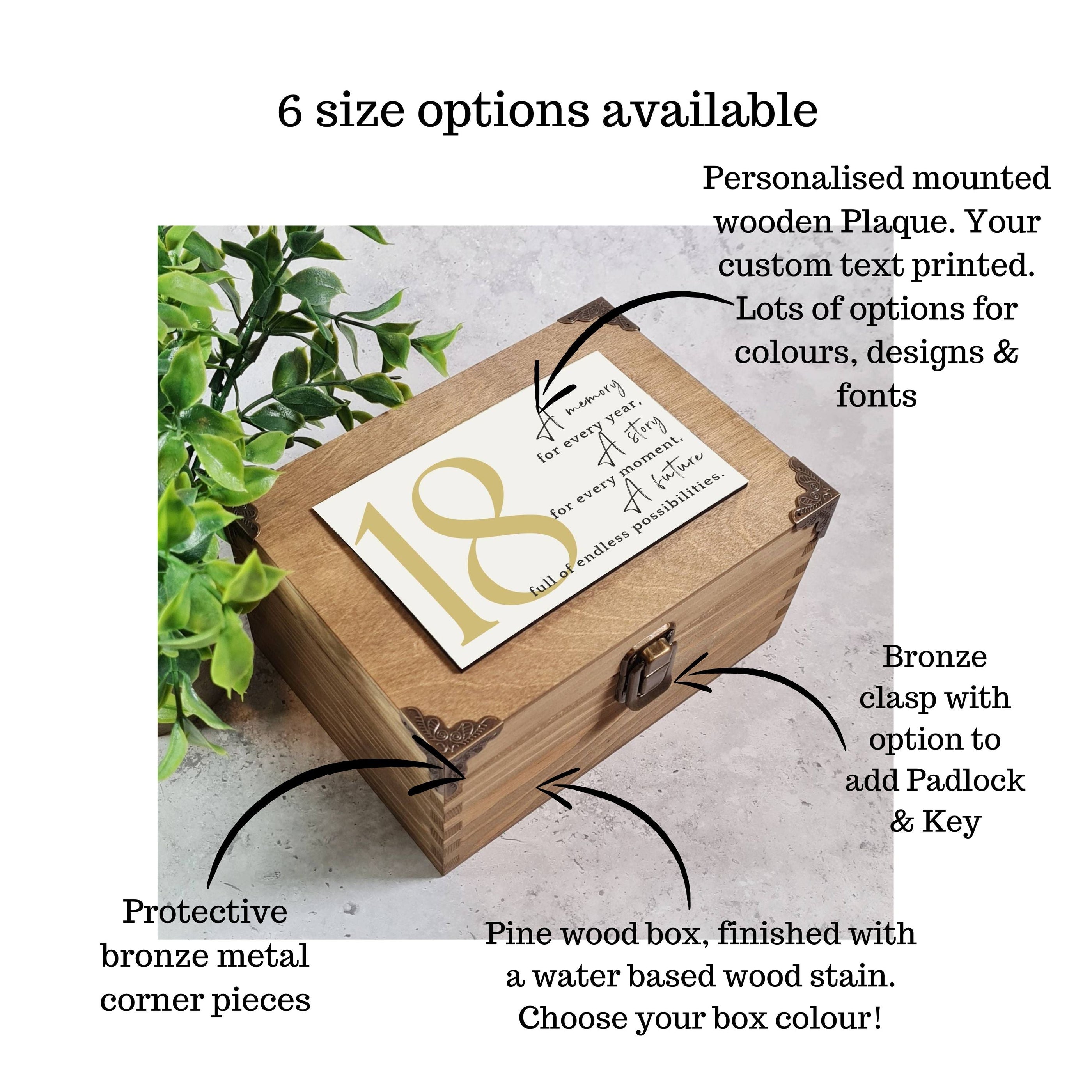 Personalised 18th Birthday Keepsake Box | Memory Box Gift for Him Her ...