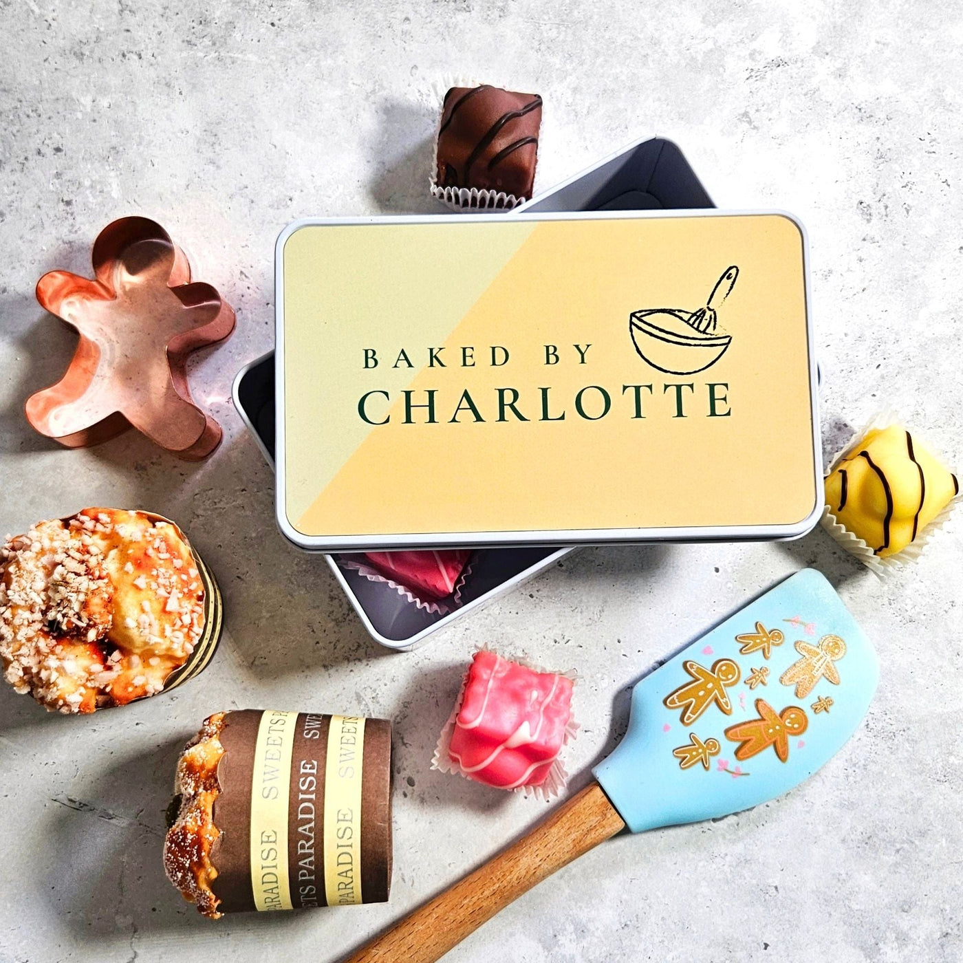 Personalised Baker's Cake Biscuit Storage Tin - Colourful Kitchen ...