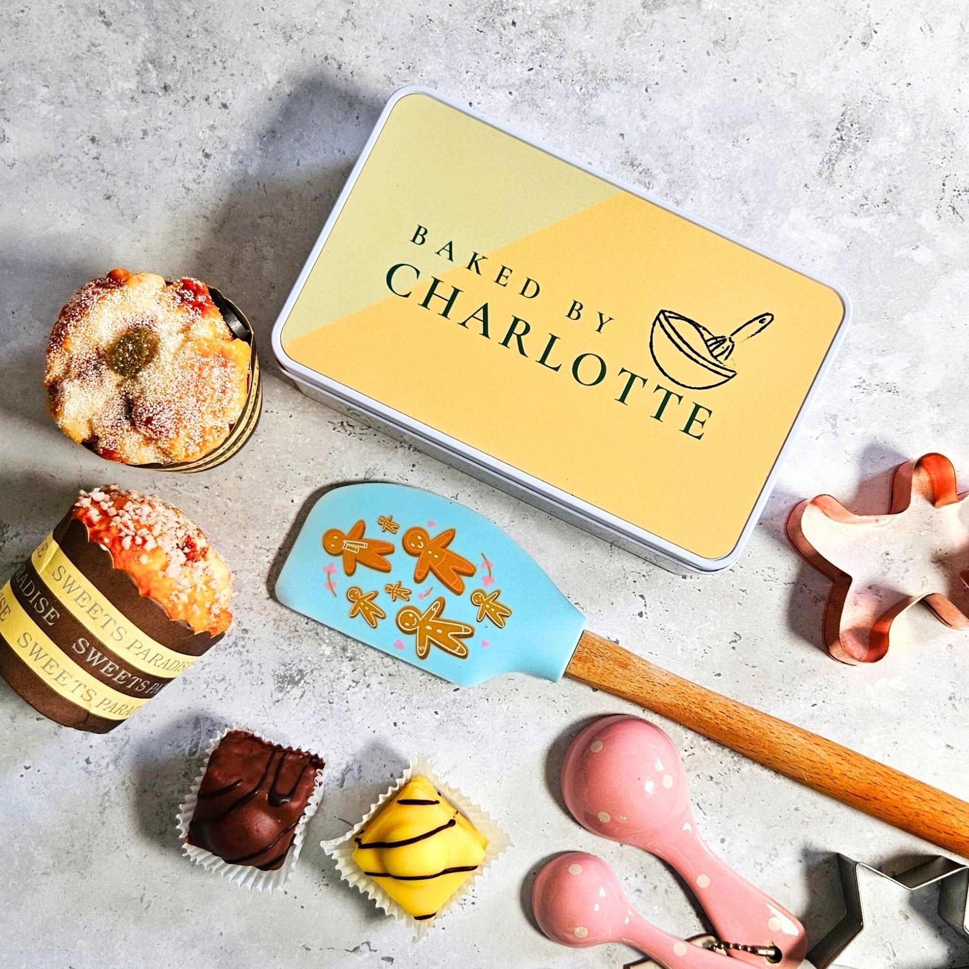 Personalised Baker's Cake Biscuit Storage Tin - Colourful Kitchen ...