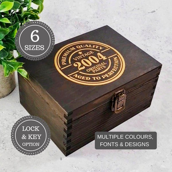 Personalised Birthday Keepsake Box I Custom Year Date Milestone Gift ...