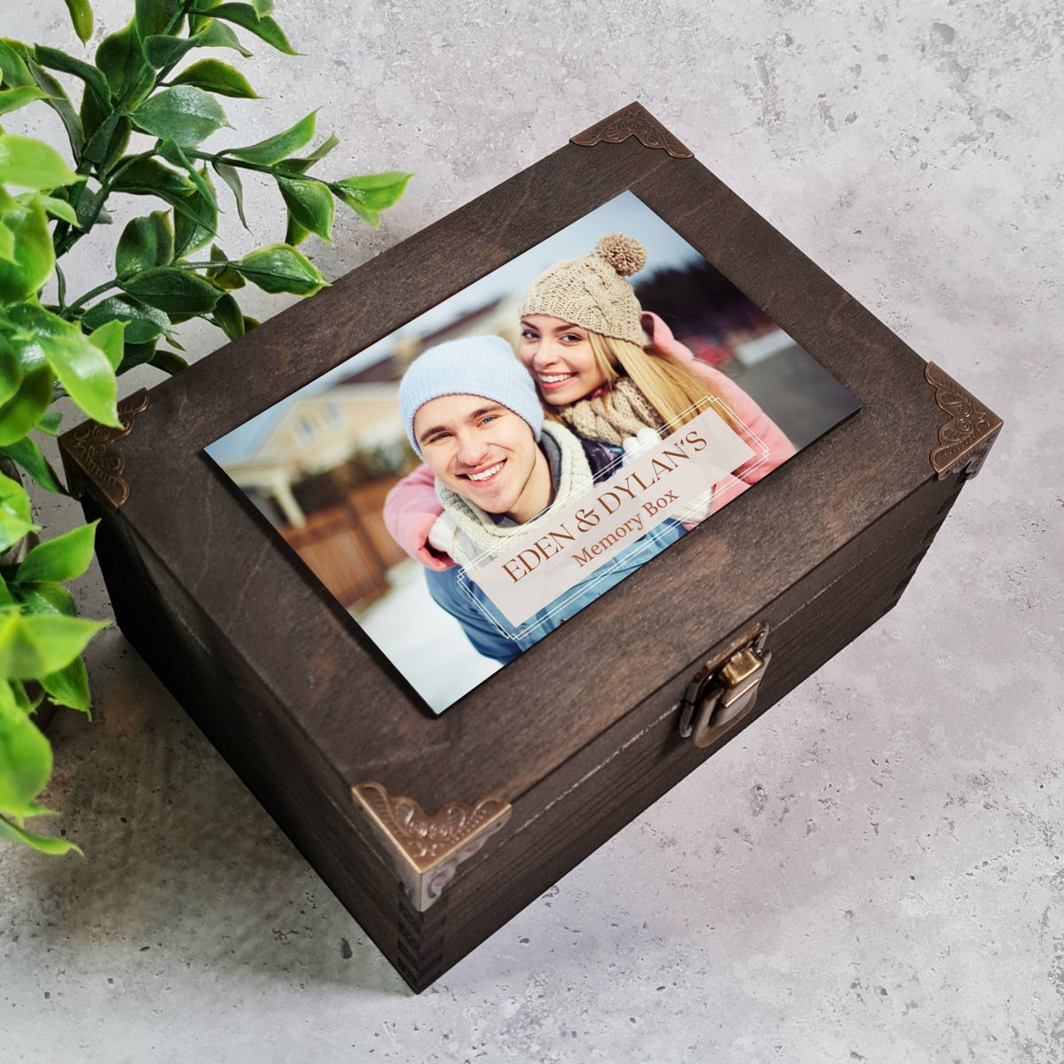Personalised Couple's Anniversary Photo Memory Box | Custom Keepsake ...
