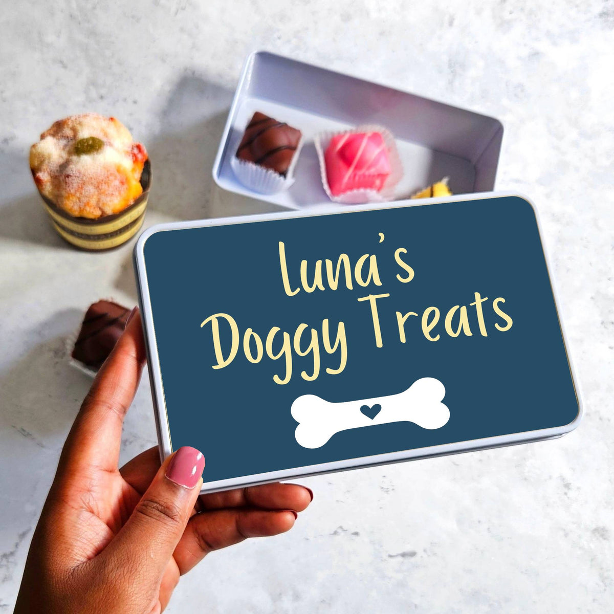 Personalised Dog Treats Tin | Custom Treat Storage for Dogs & Pet ...