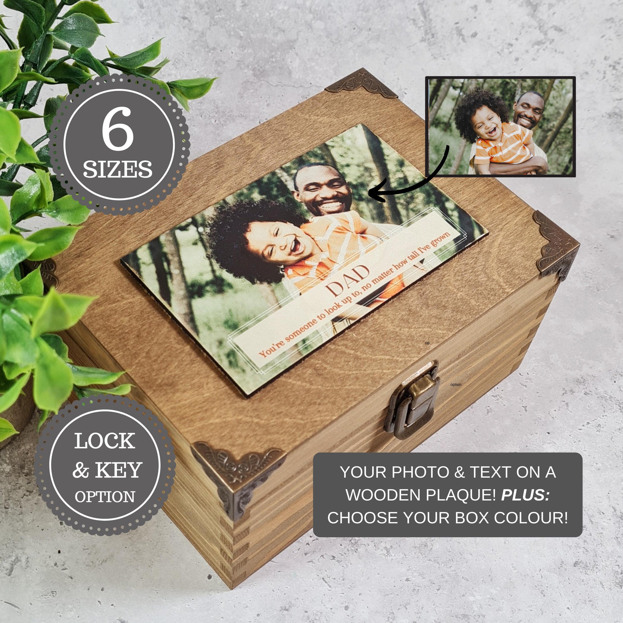 Personalised Father's Day Photo Box Gift I Dad Keepsake Box Birthday P ...