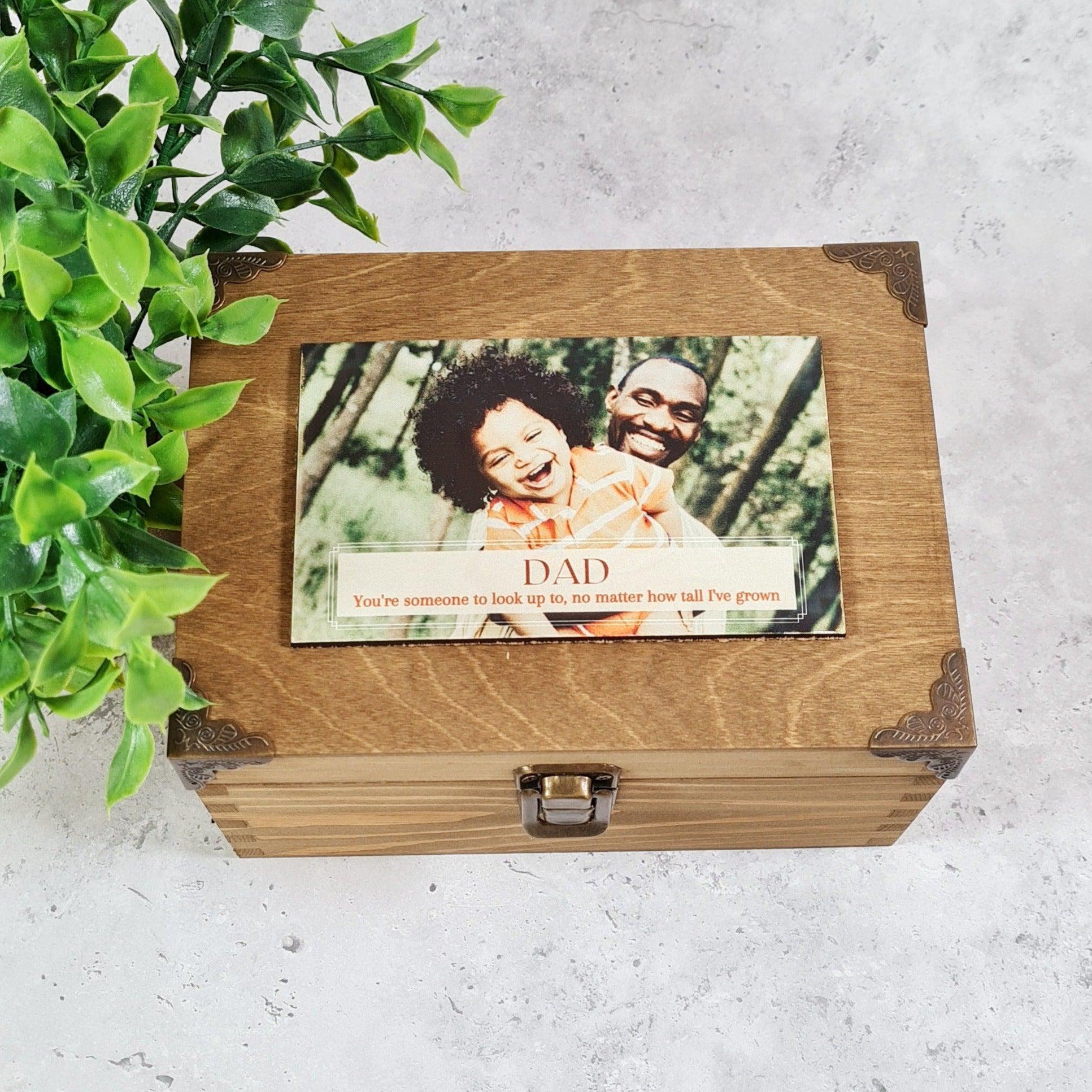Personalised Father's Day Photo Box Gift I Dad Keepsake Box Birthday P ...