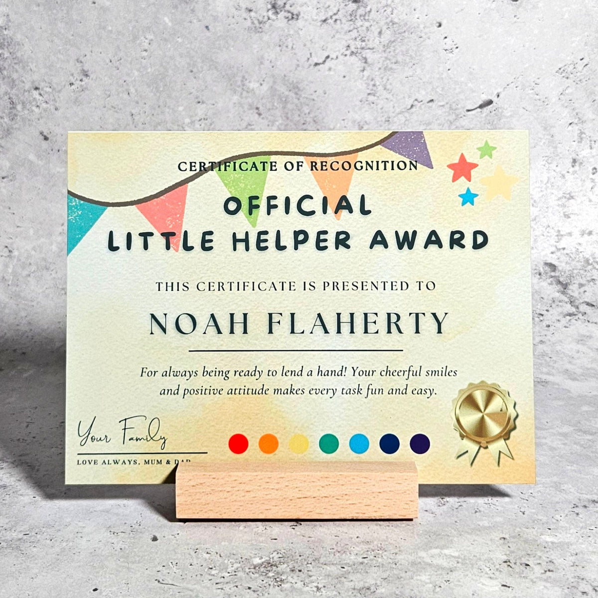 Personalised Little Helper Certificate - Kids' Achievement Metal Award ...