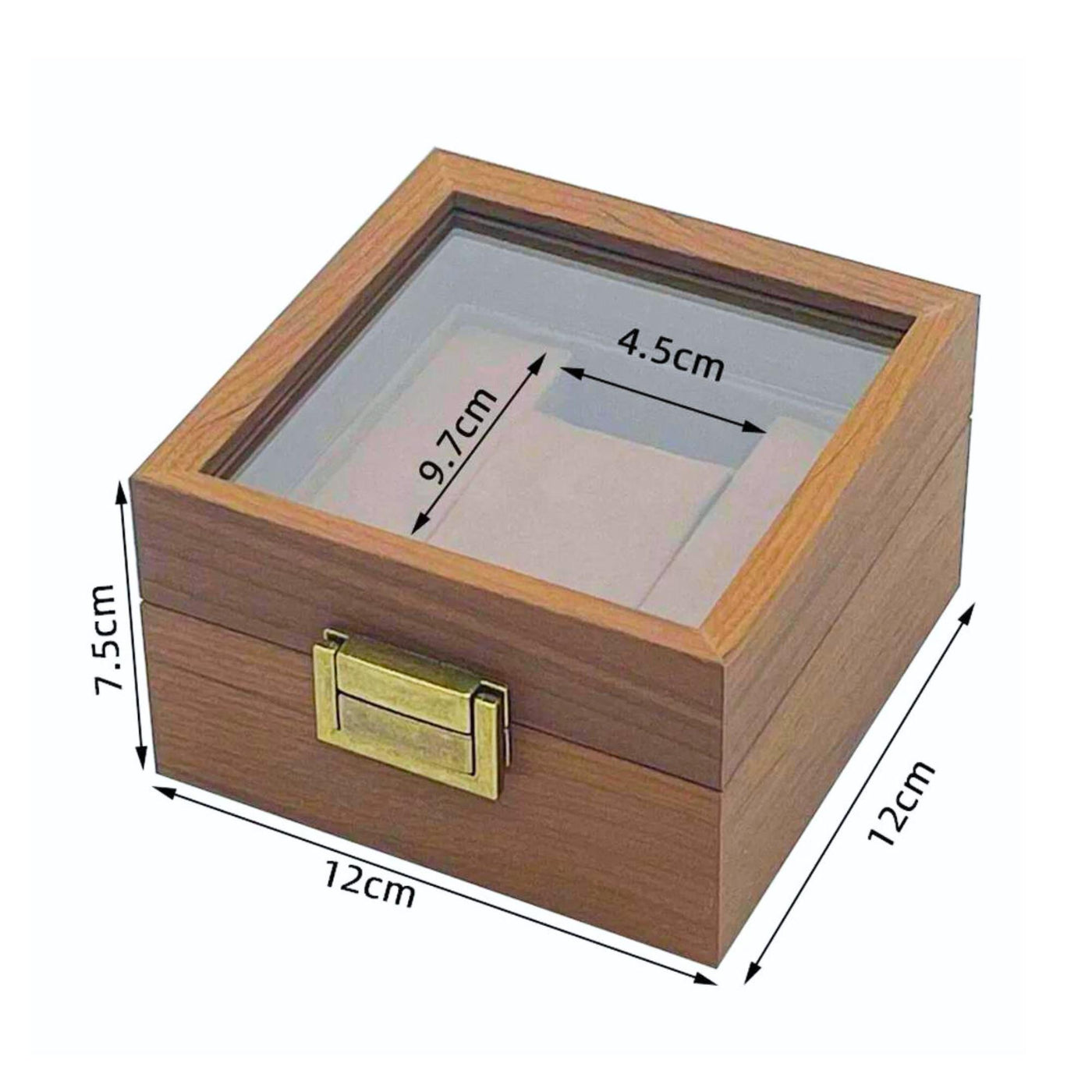 Personalised Luxury Watch Box - Walnut Wood - Clear Window Display Lid ...