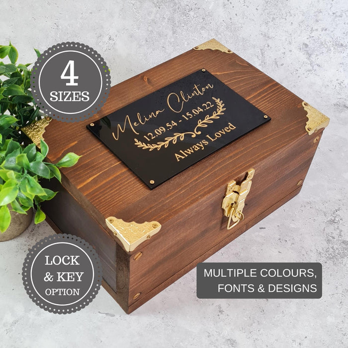 Personalised Memorial Keepsake Box - Funeral Bereavement Sympathy Gift ...