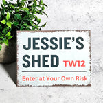 Personalised Metal Street Sign - Shed Sign - London Postcode Sign Style ...