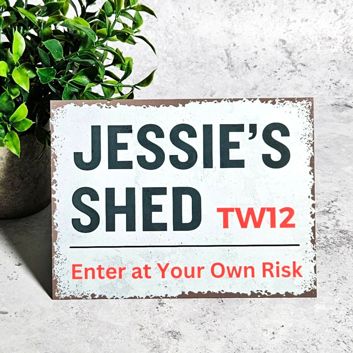 Personalised Metal Street Sign - Shed Sign - London Postcode Sign Style ...