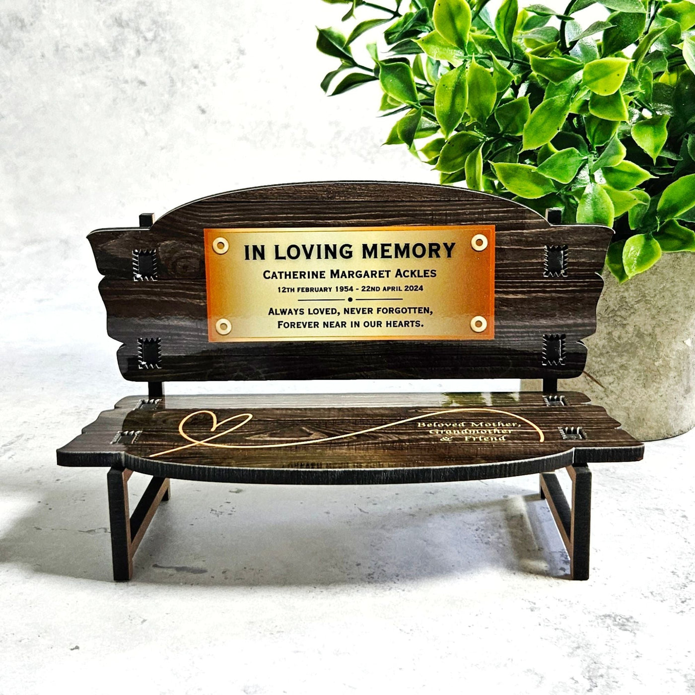 Personalised Mini Memorial Bench - Bereavement Sympathy Gift - Loss ...