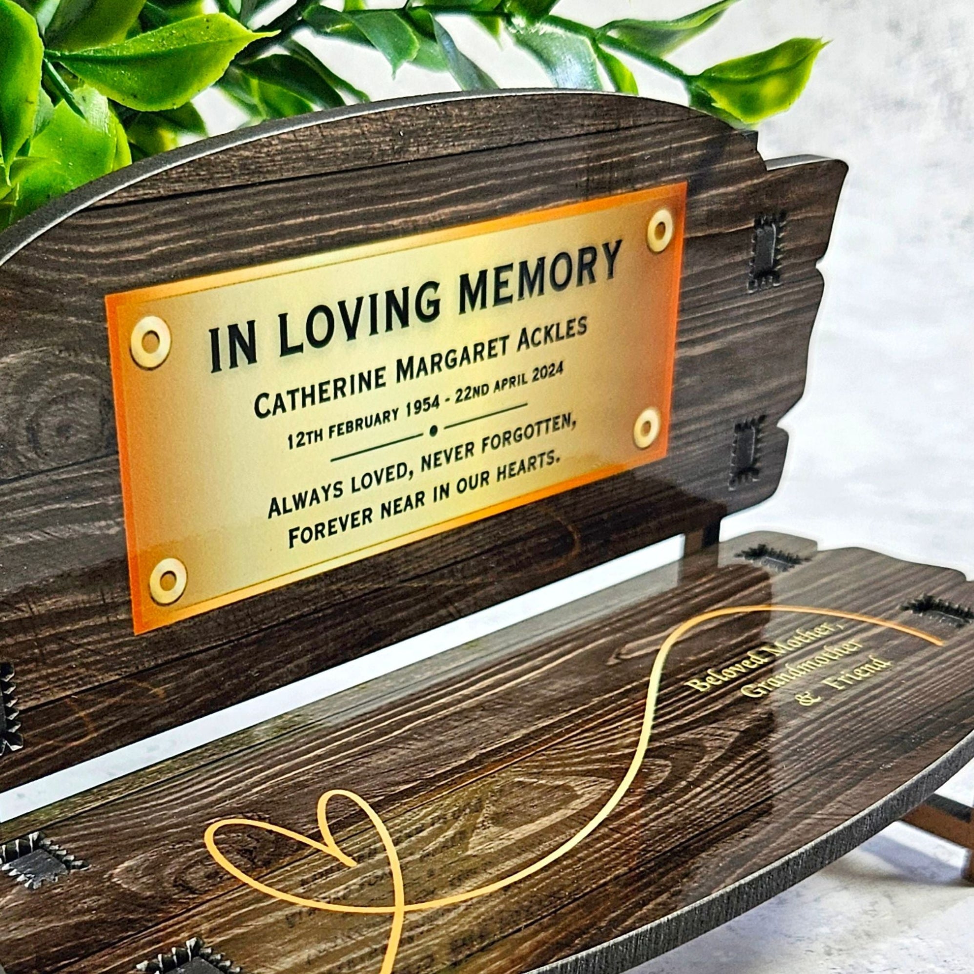 Personalised Mini Memorial Bench - Bereavement Sympathy Gift - Loss ...