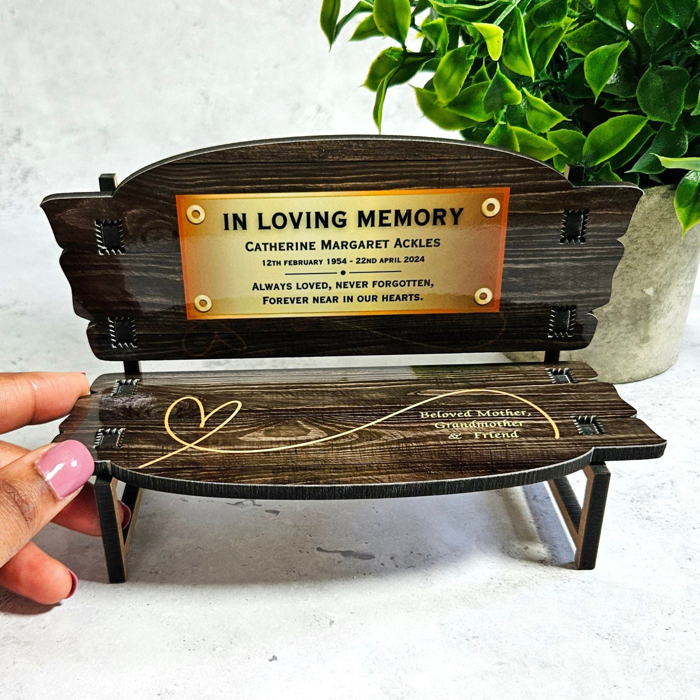 Personalised Mini Memorial Bench - Bereavement Sympathy Gift - Loss ...