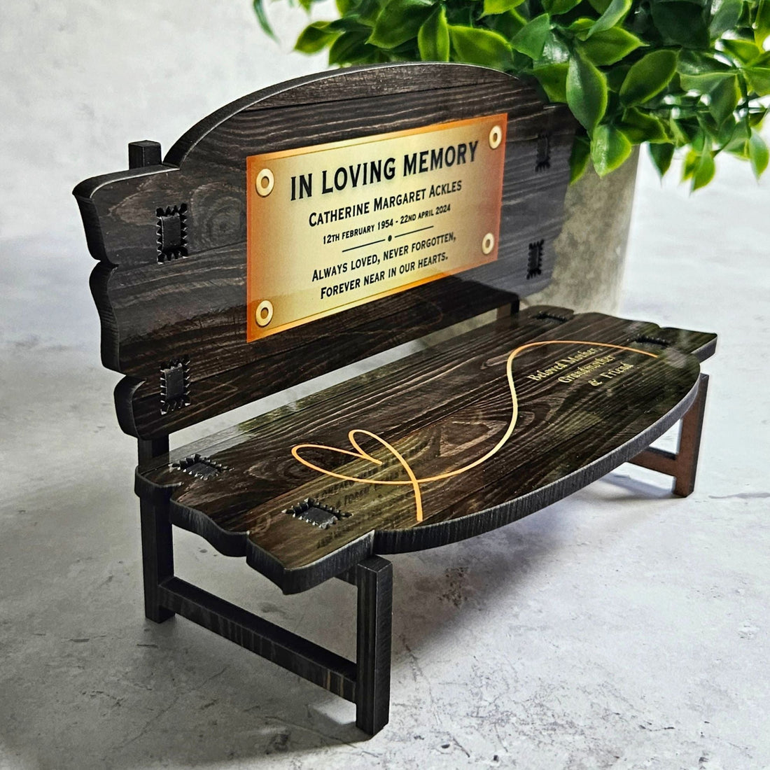Personalised Mini Memorial Bench - Bereavement Sympathy Gift - Loss ...